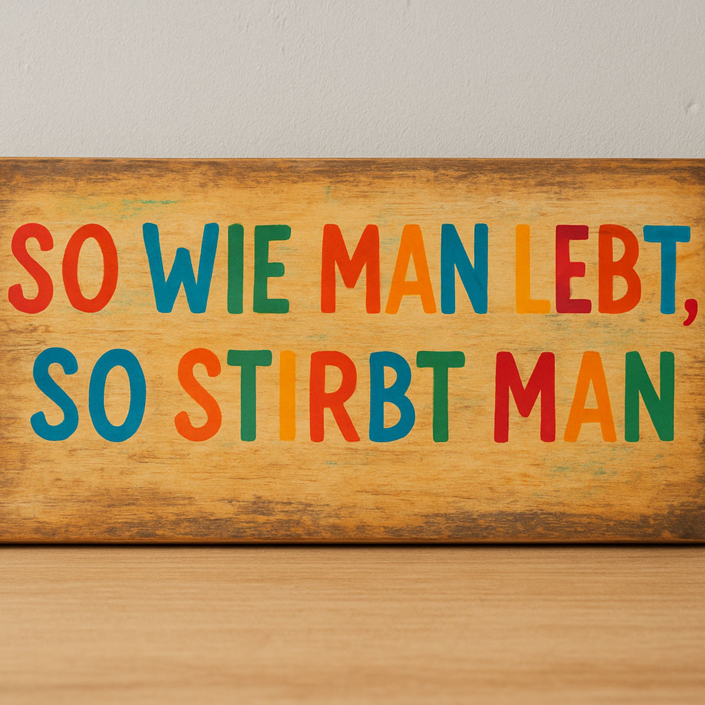 So wie man lebt, so stirbt man - Trost-Werkstatt